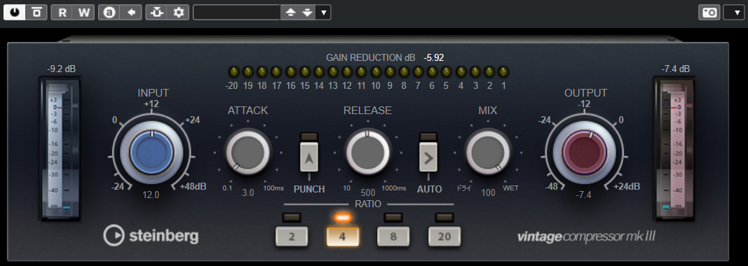 【Cubase】Waves製品の『ヴィンテージ系コンプ』と徹底比較！